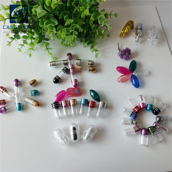 Bullet Shape Empty Capsule Shells 44mm Rhino 69 Clear Plastic Pill Bottles
