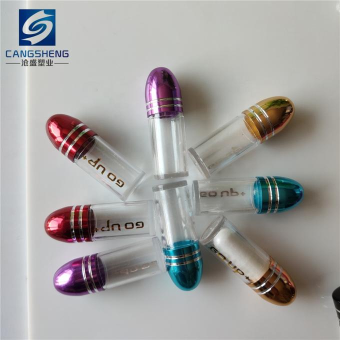 Bullet Shape Empty Capsule Shells 44mm Rhino 69 Clear Plastic Pill Bottles